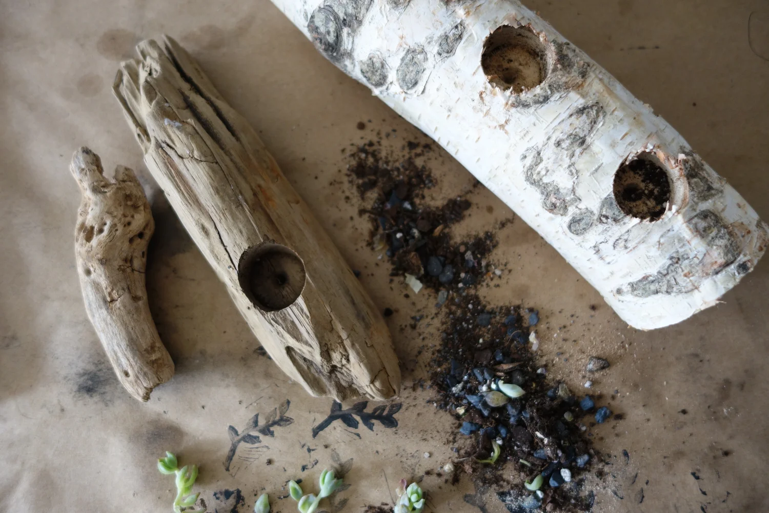 Repurposed Log Planters — Ravenous Craft