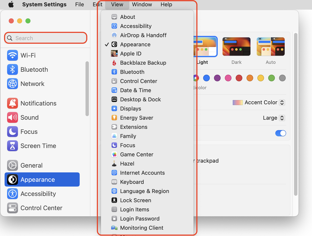 Frustrated by System Settings? Use the View Menu or Search — GeekHampton