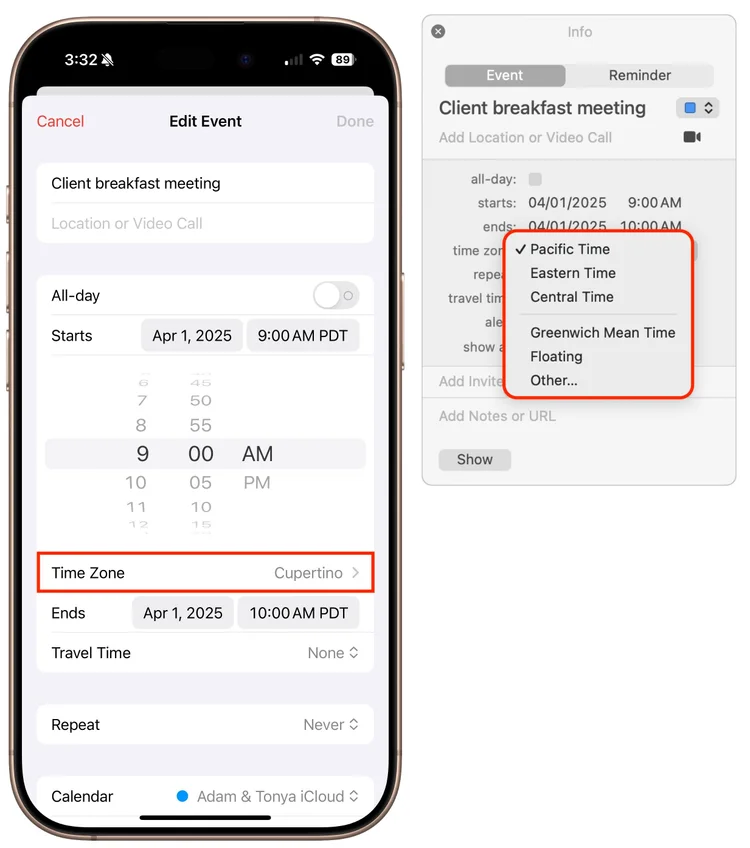 Working with Time Zones in Apple’s Calendar Apps — GeekHampton