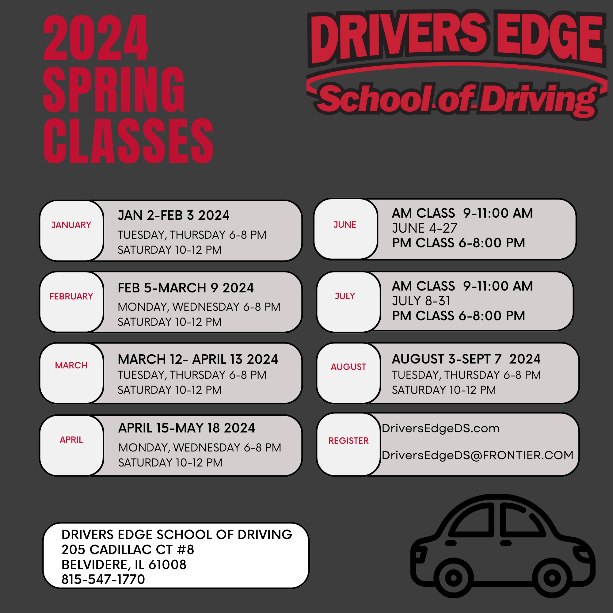 Class Schedule — Drivers Edge
