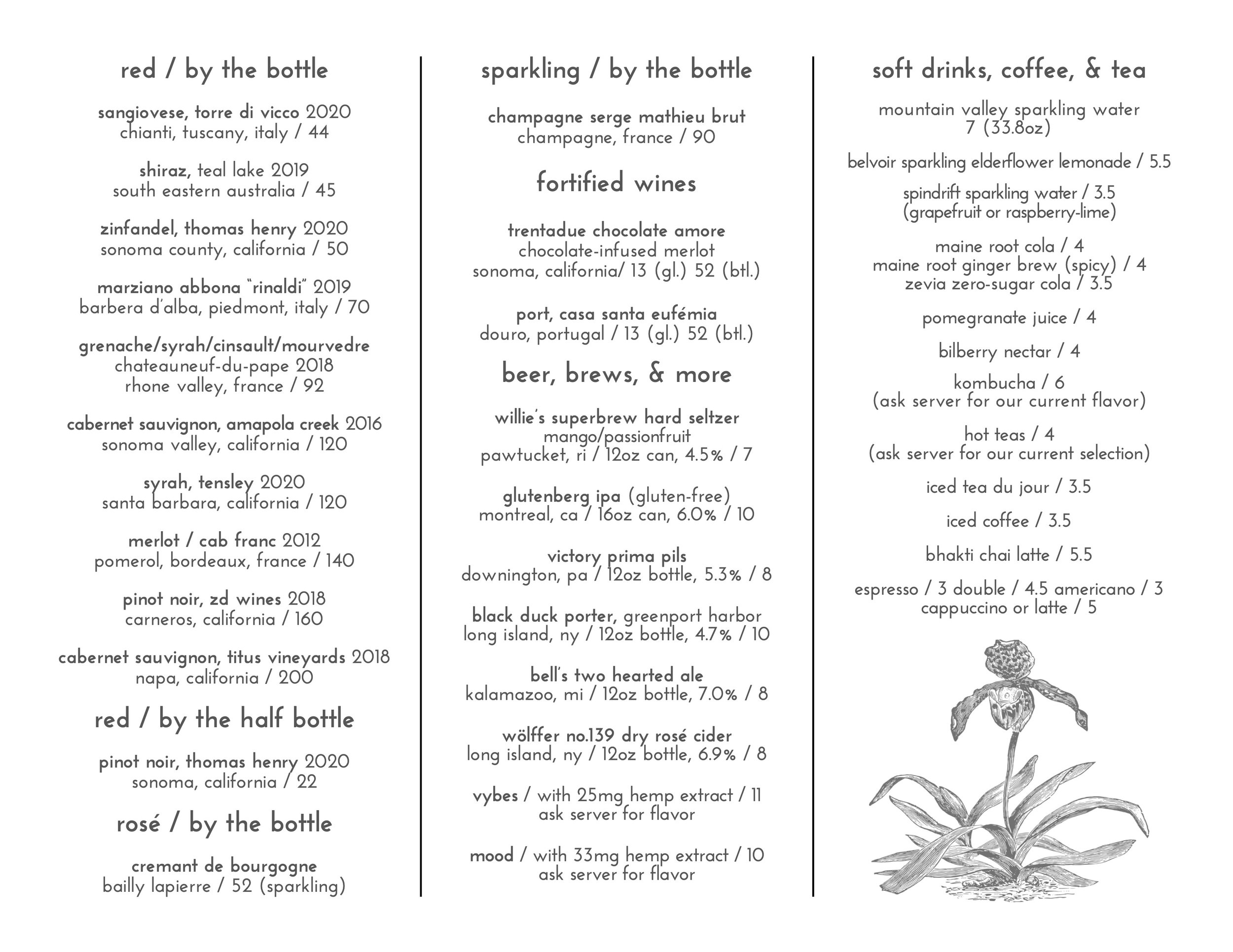 Blossom on University Menu — Blossom Restaurants