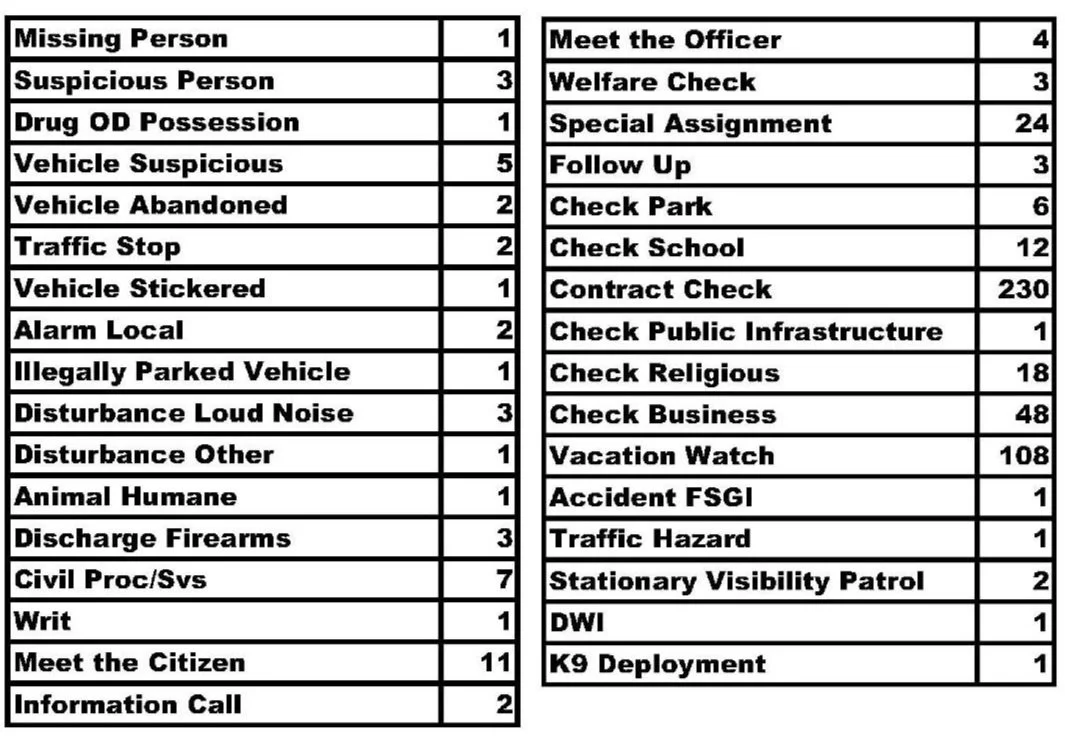 WHCA Constable Patrol Activity Report - December 2024 — Woodland Heights