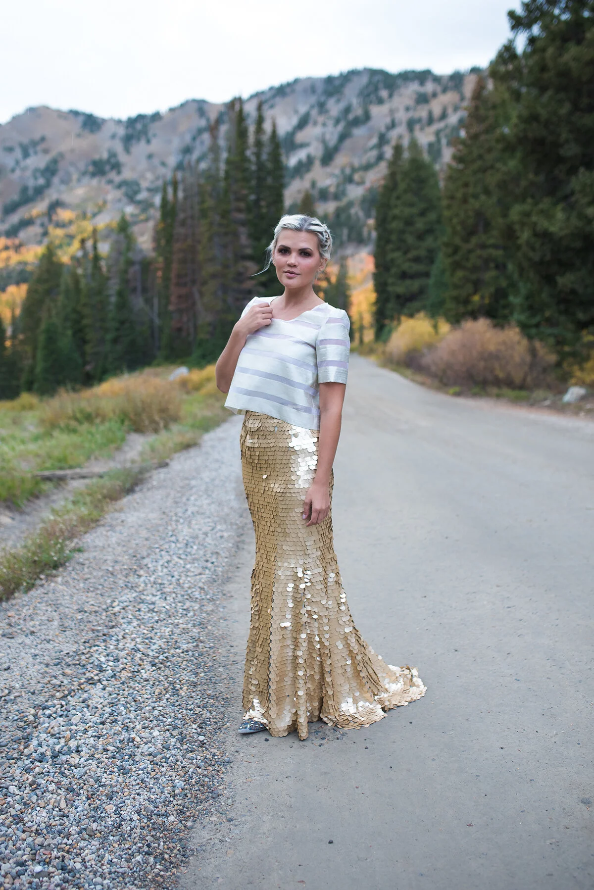 Gold Sequin Maxi Skirt