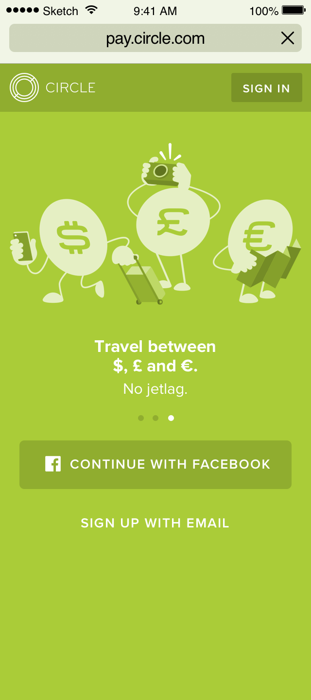 Circle Pay Web product design — Mark Grambau