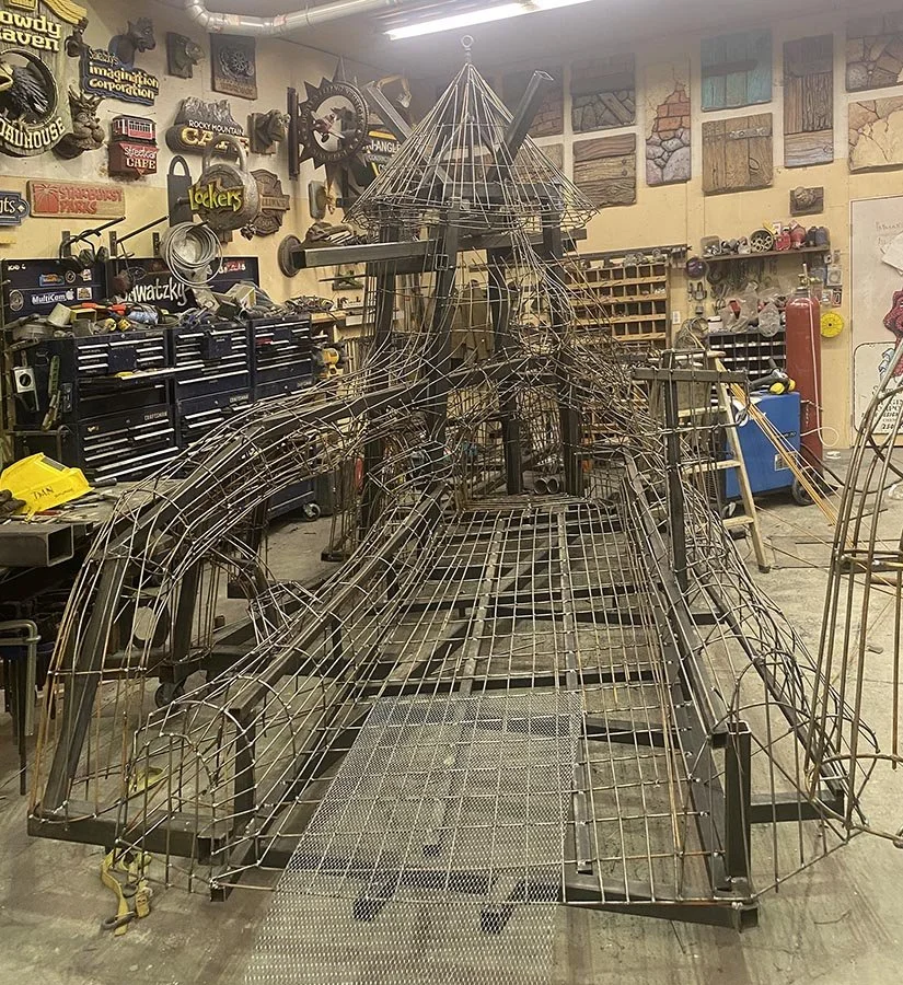 Tree frame nearing completion' — Imagination Corporation
