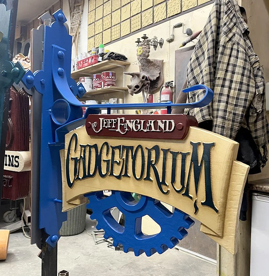 Jeff England Gadgetorium sign progress — Imagination Corporation