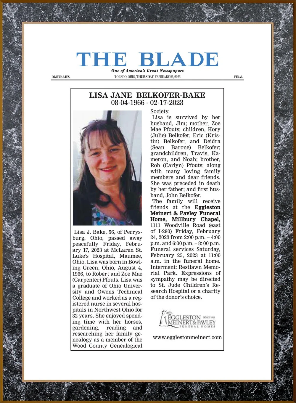 Obituaries TEST — The Blade Vault