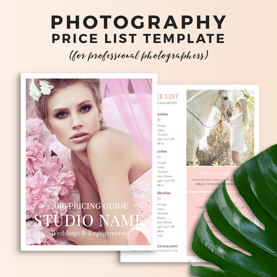 Paper Paper & Party Supplies Wedding Photography Price List Card ...