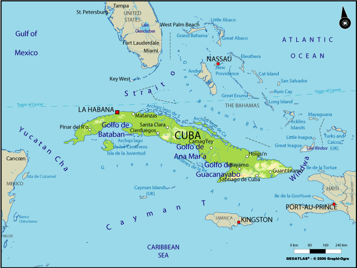 Bordering Countries Of Cuba