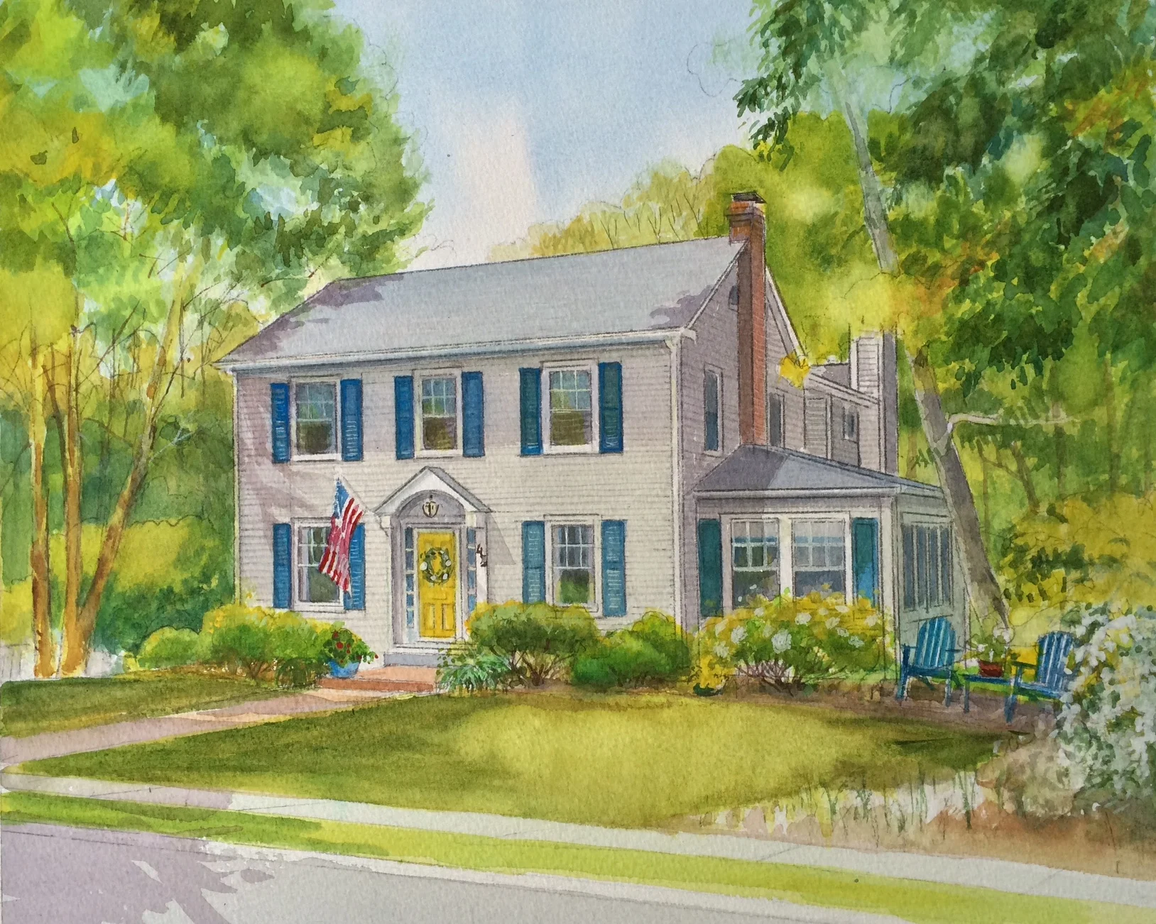 A selection of watercolor paintings of homes — The Watercolor House
