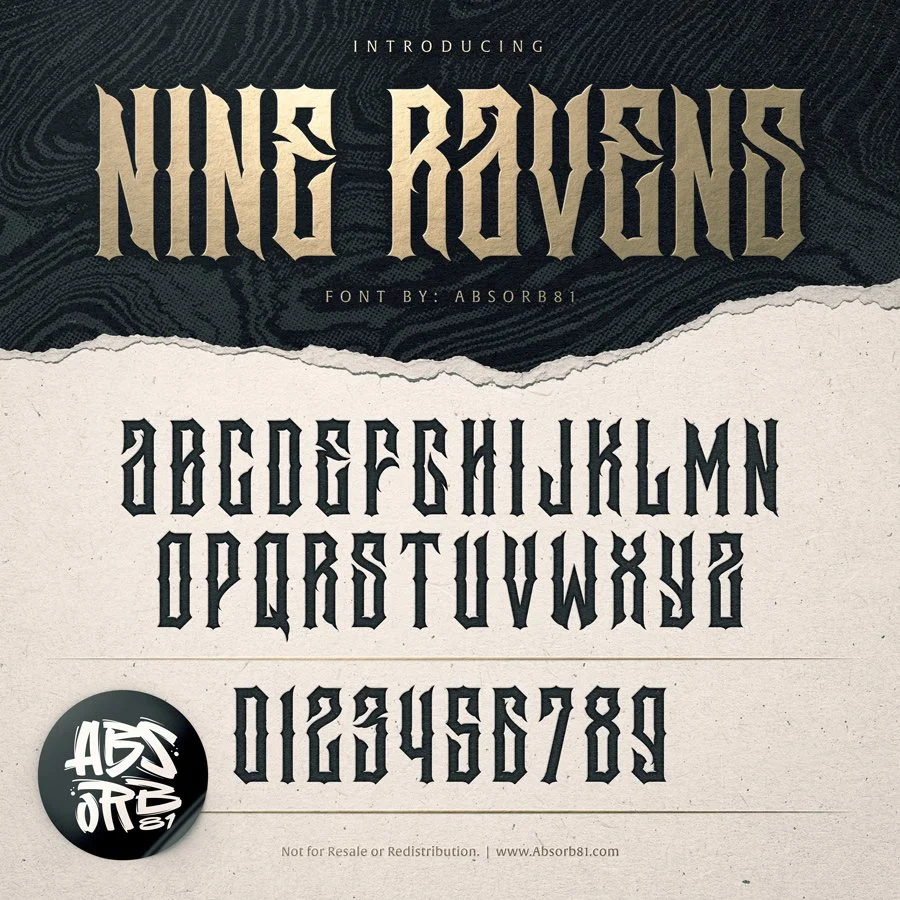 Nine Ravens Font — Absorb81 - Illustration / Design / Typography