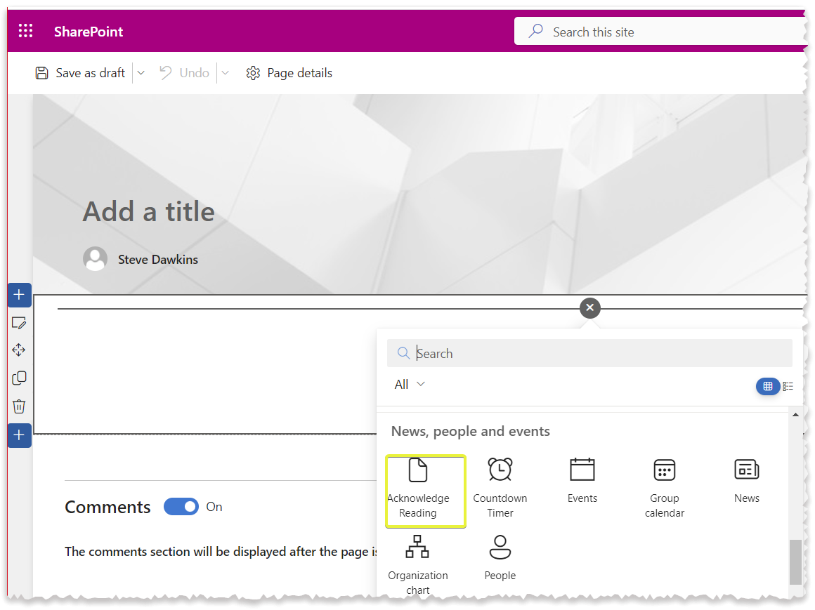 Teams and SharePoint Acknowledgement App Install — Read and Understood ...