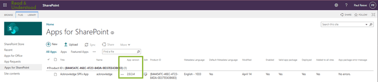 Teams and SharePoint Acknowledgement App Install — Read and Understood ...