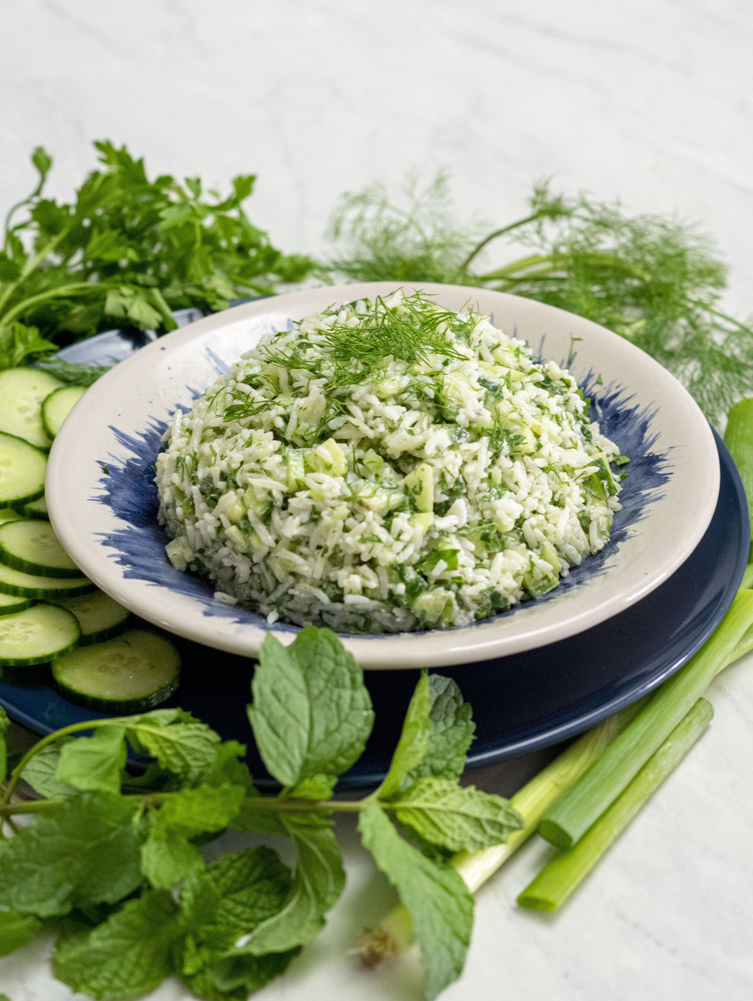 Rice & Cucumber Salad with Yogurt, and Herbs — Cooking Companion Channel