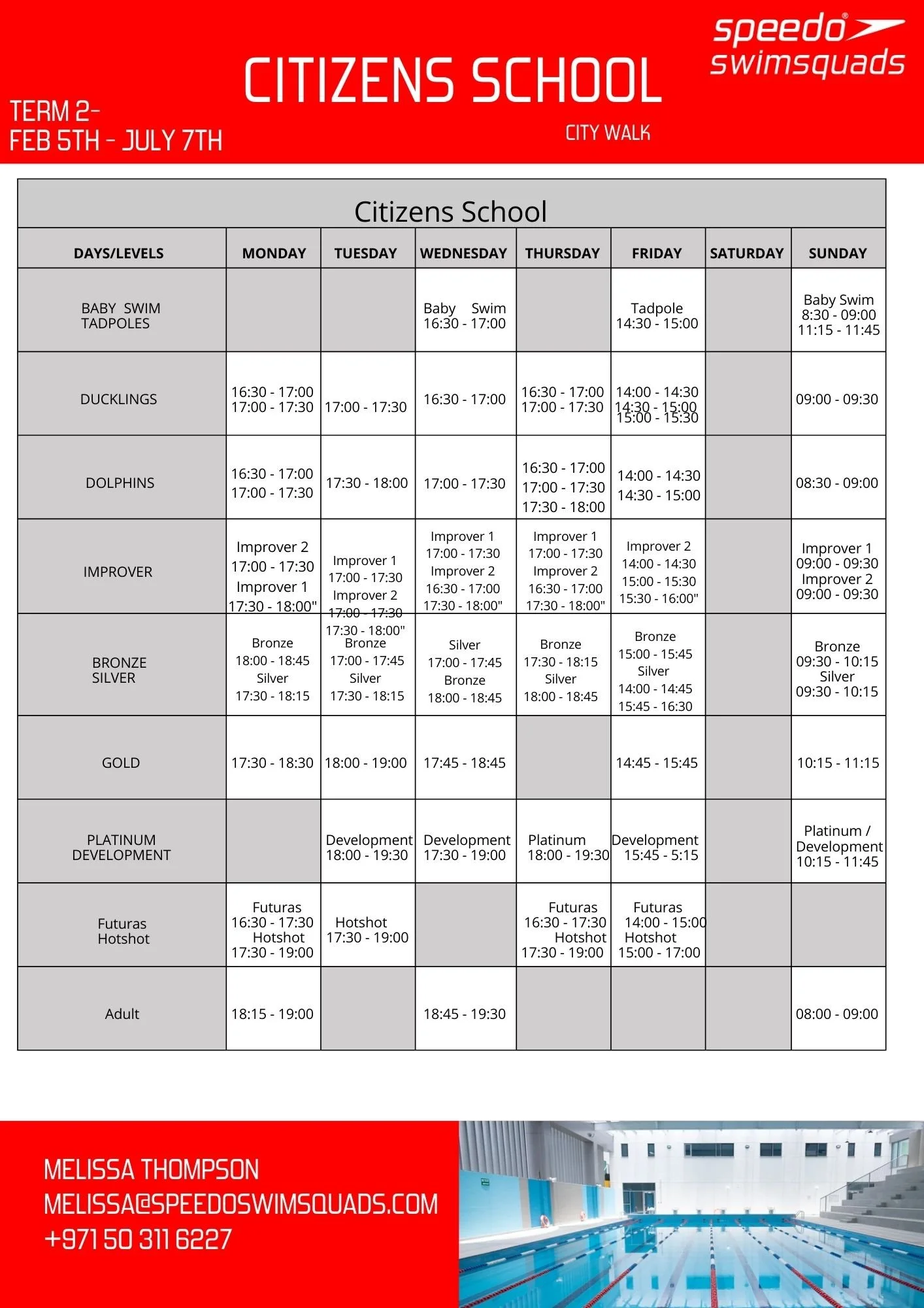 Citizens School — Speedo Swim Squads