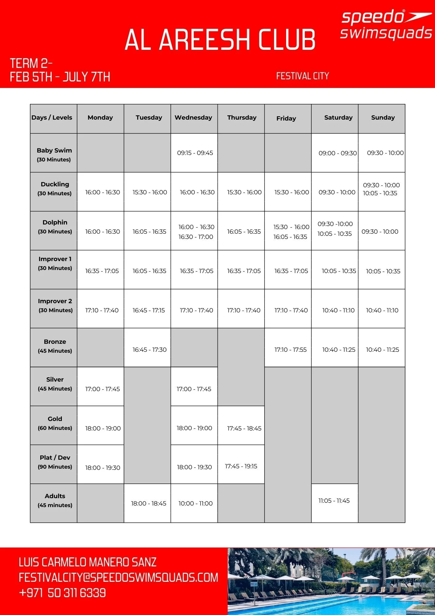 Al Areesh Club — Speedo Swim Squads