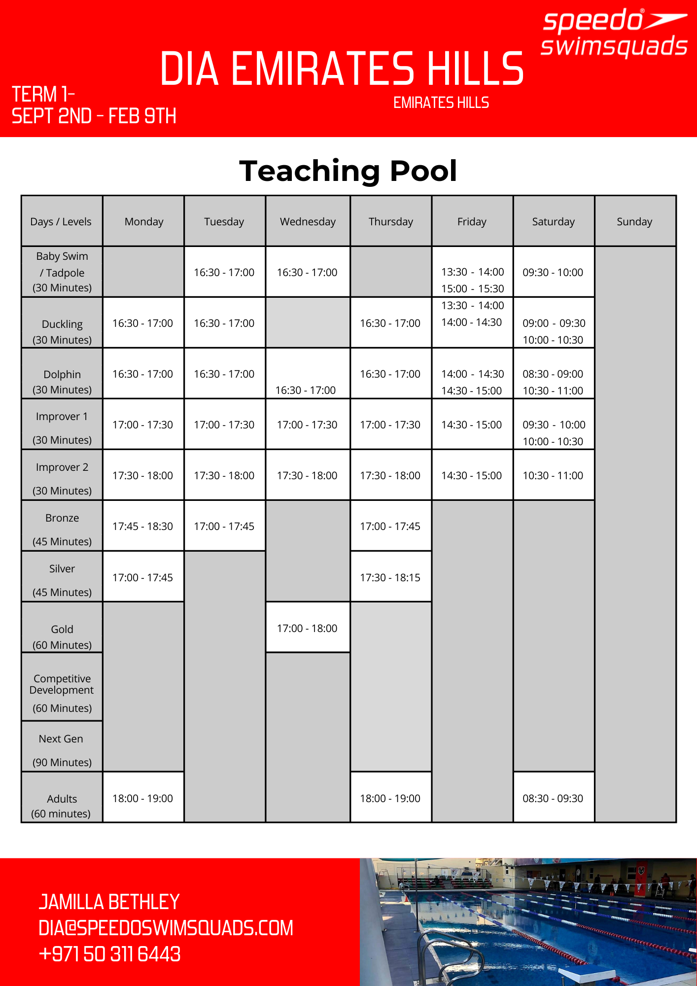 Dubai International Academy - Emirates Hills — Speedo Swim Squads