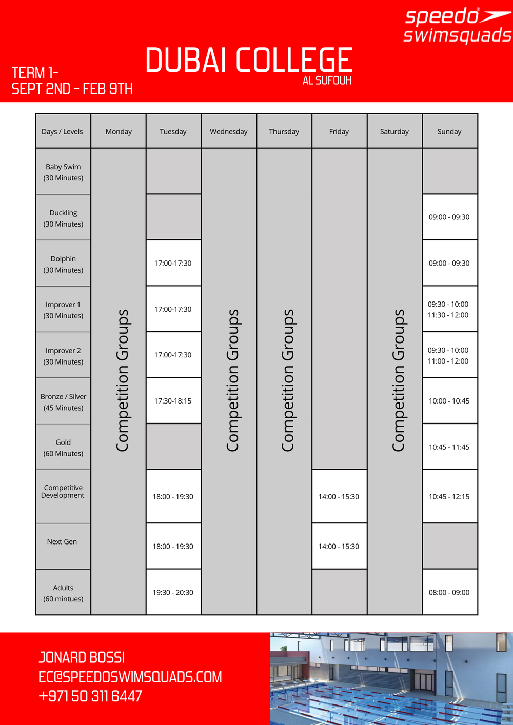 Dubai College — Speedo Swim Squads