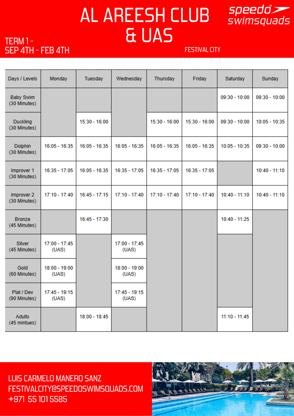 Al Areesh Club — Speedo Swim Squads