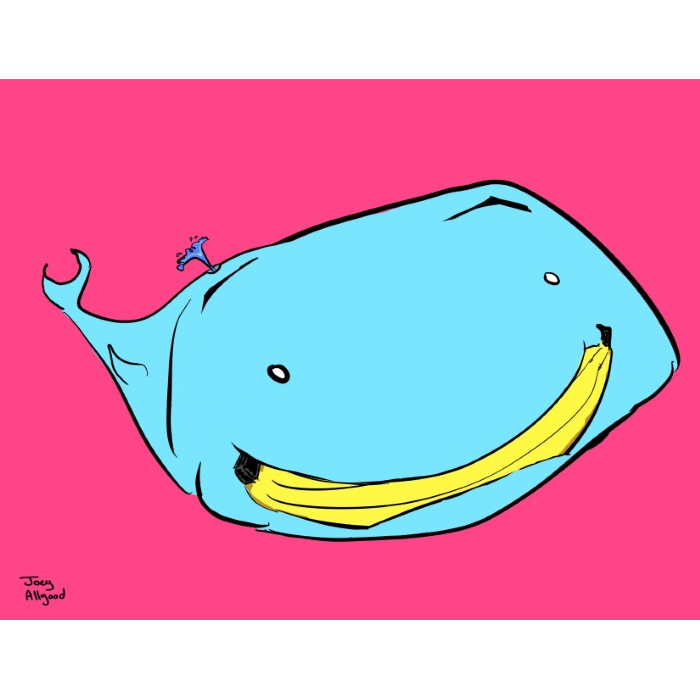 Baby Beluga Blissfully Bites Into Big Banana — Real. Weird. Art.