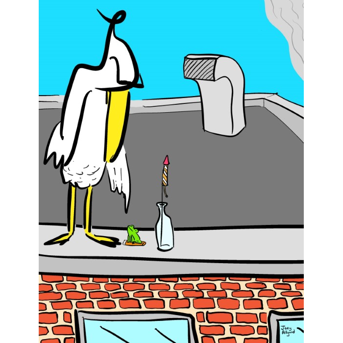 Confused Frog Receives Informal Eviction Notice — Real. Weird. Art.