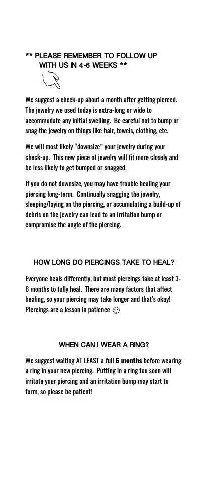 Aftercare — Hot Rod Piercing Company