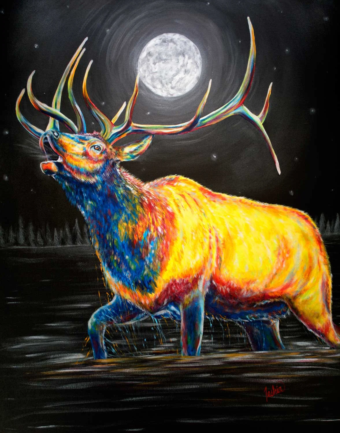 Abstract Elk Paintings