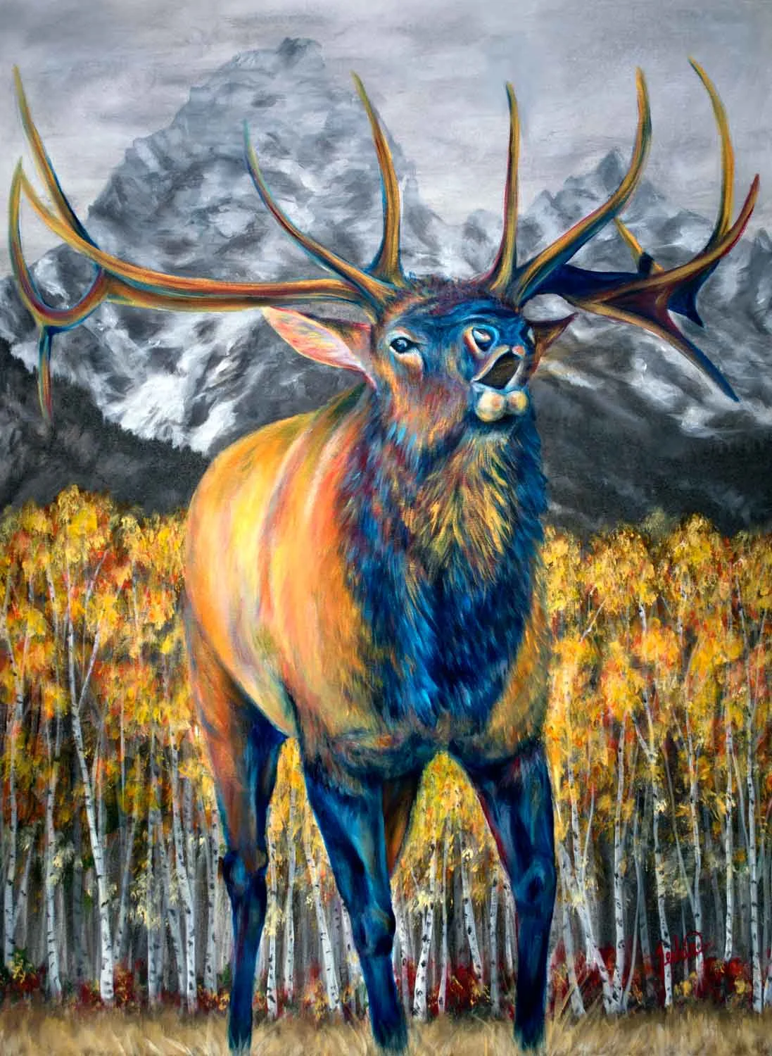 Abstract Elk Paintings