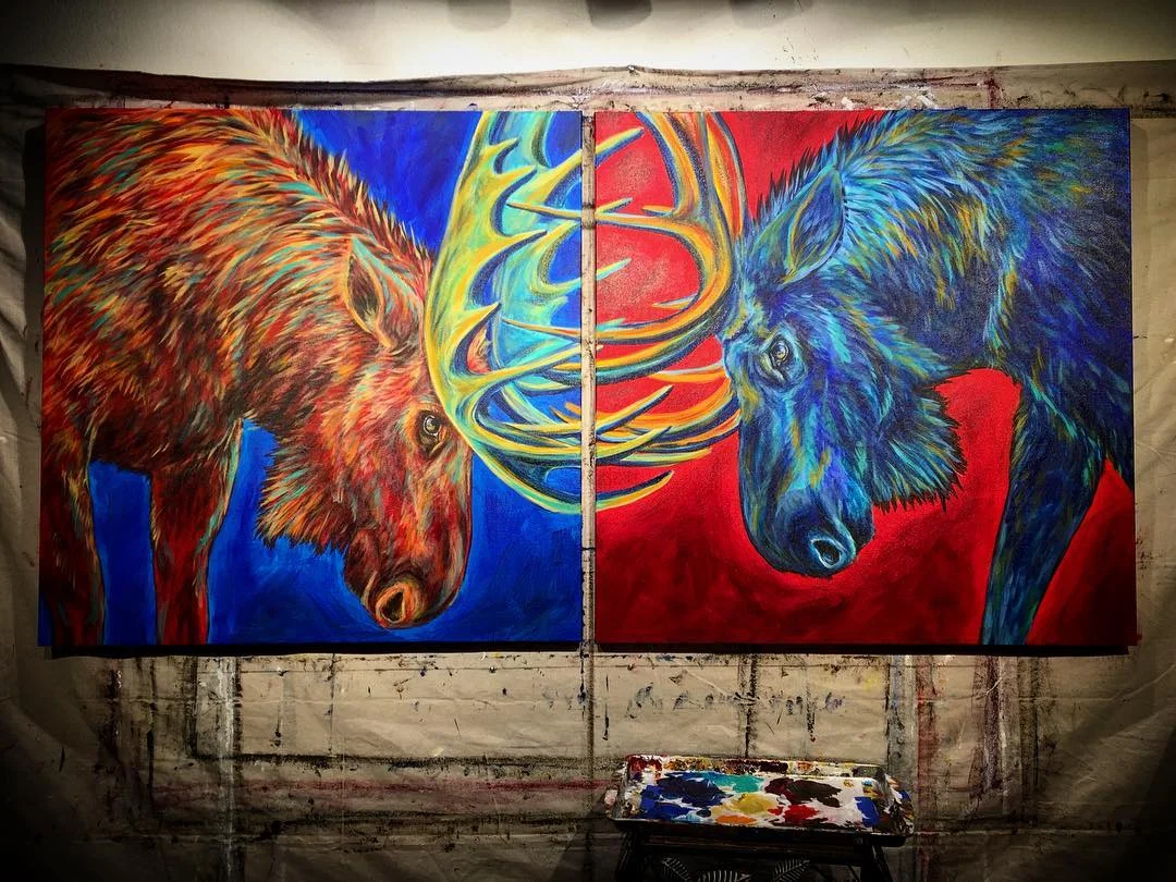 Fighting Bull Moose – Tangled • Collection | TeshiaArt