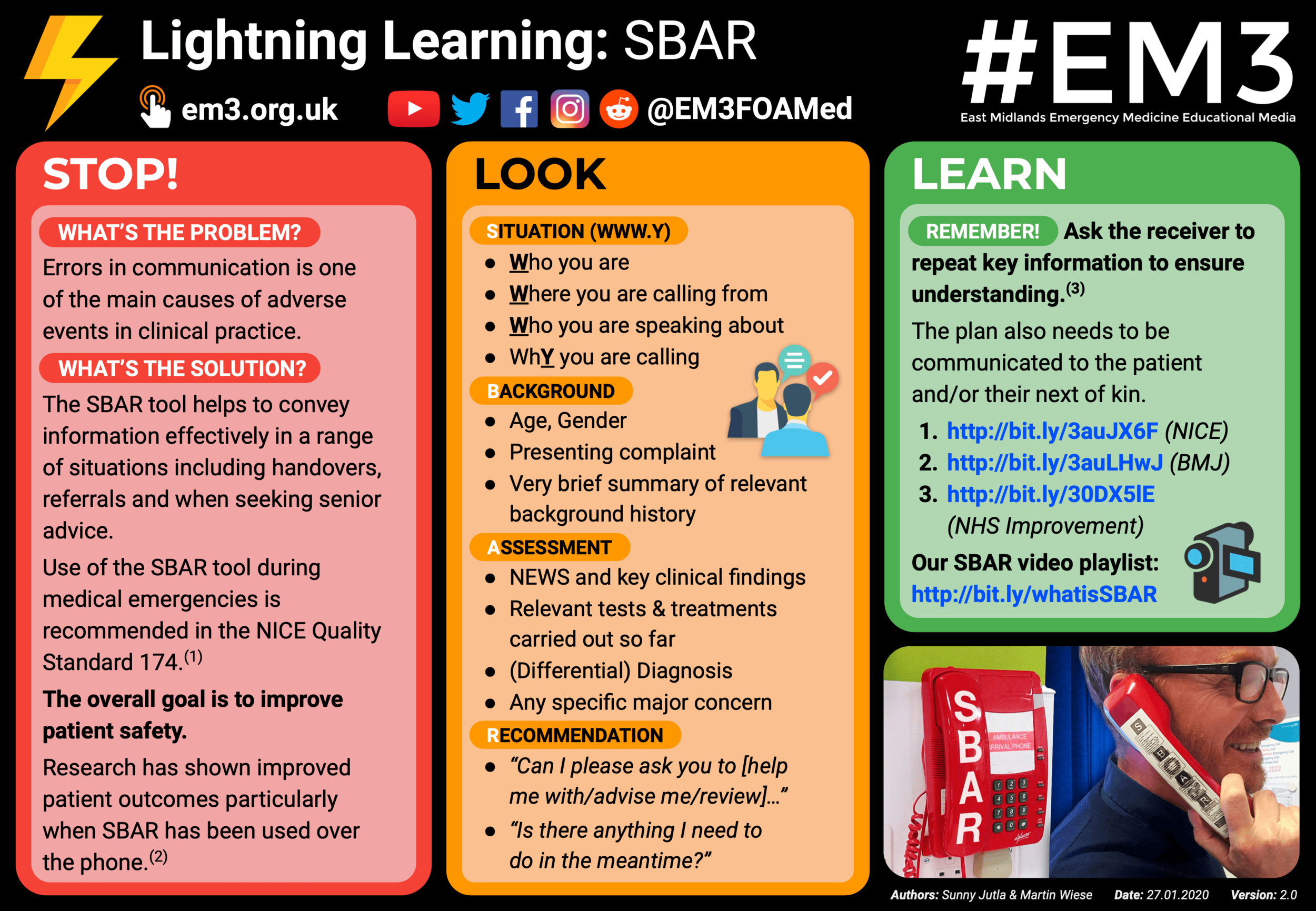 Lightning Learning: SBAR — #EM3: East Midlands Emergency Medicine ...