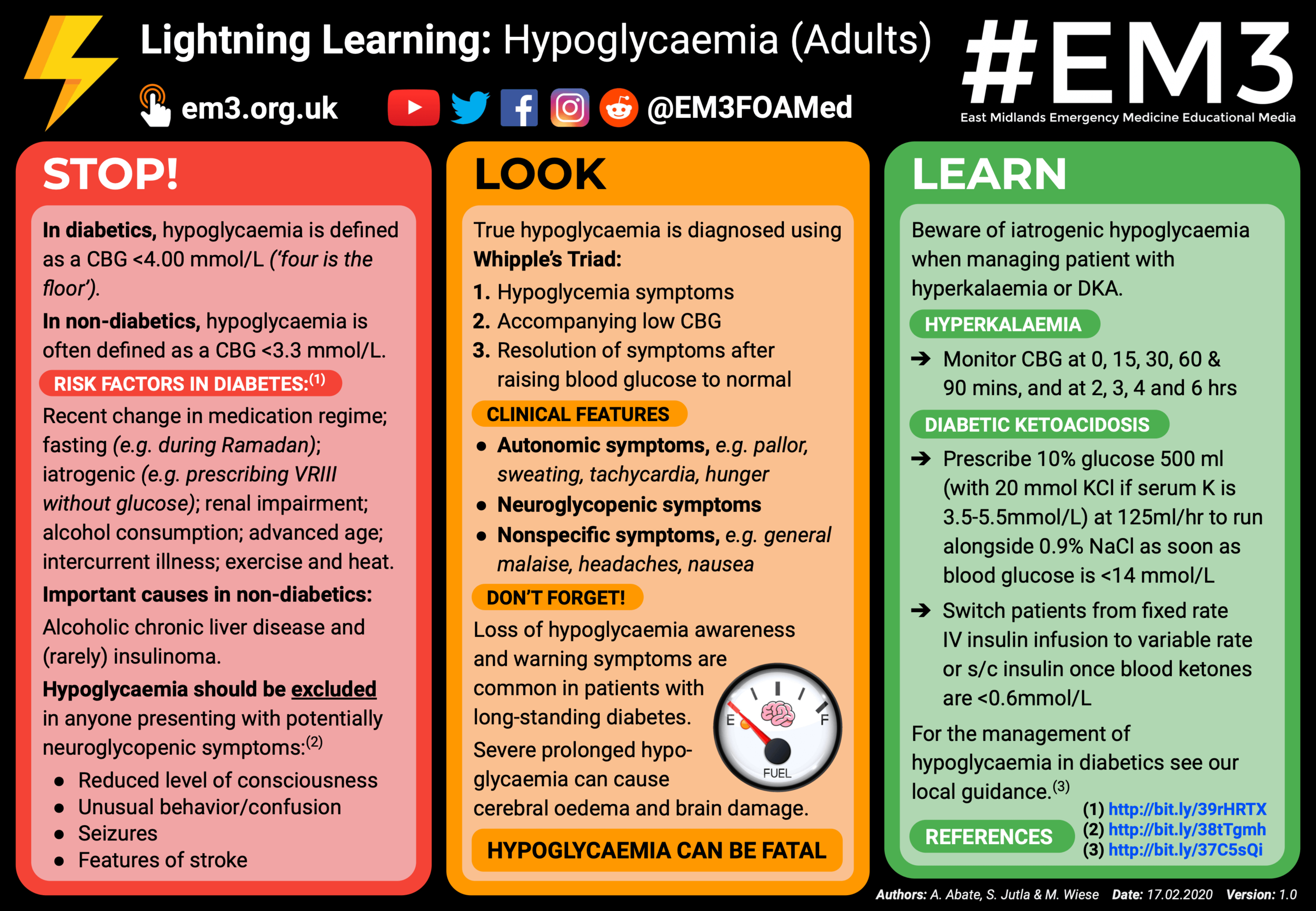 Lightning Learning: Hypoglycaemia in Adults — #EM3: East Midlands ...