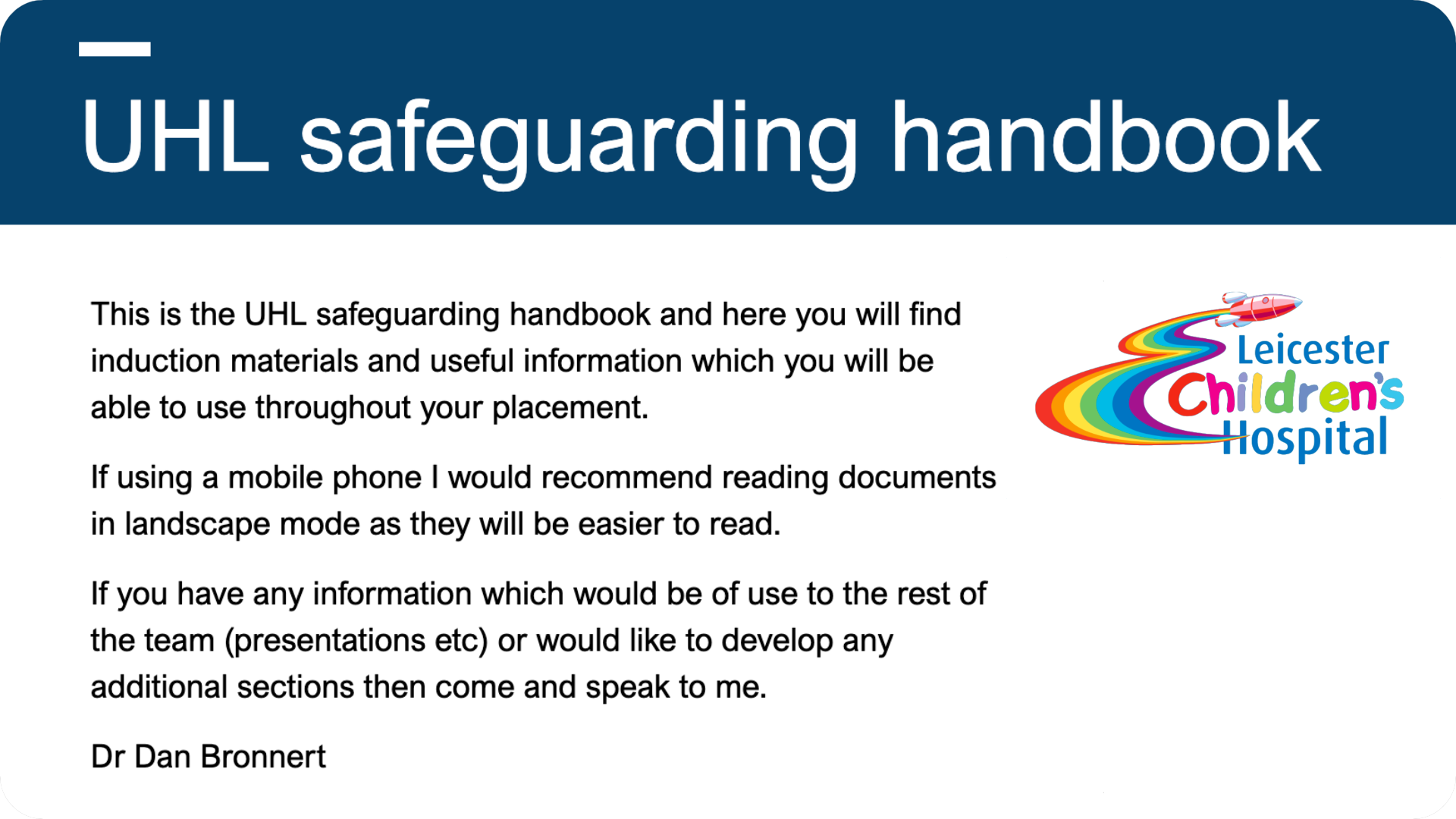 Leicester Induction (PEM Registrar) — EM3