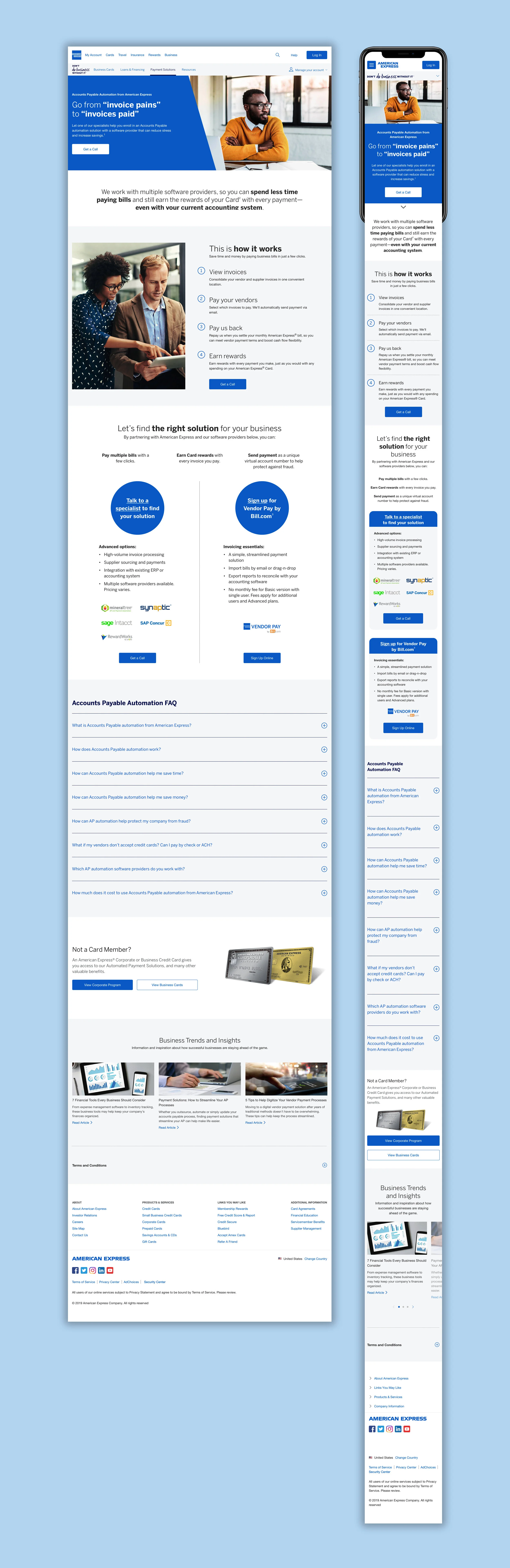 Amex B2B Automated Payments Conversion Strategy — Ryan Paul Studio