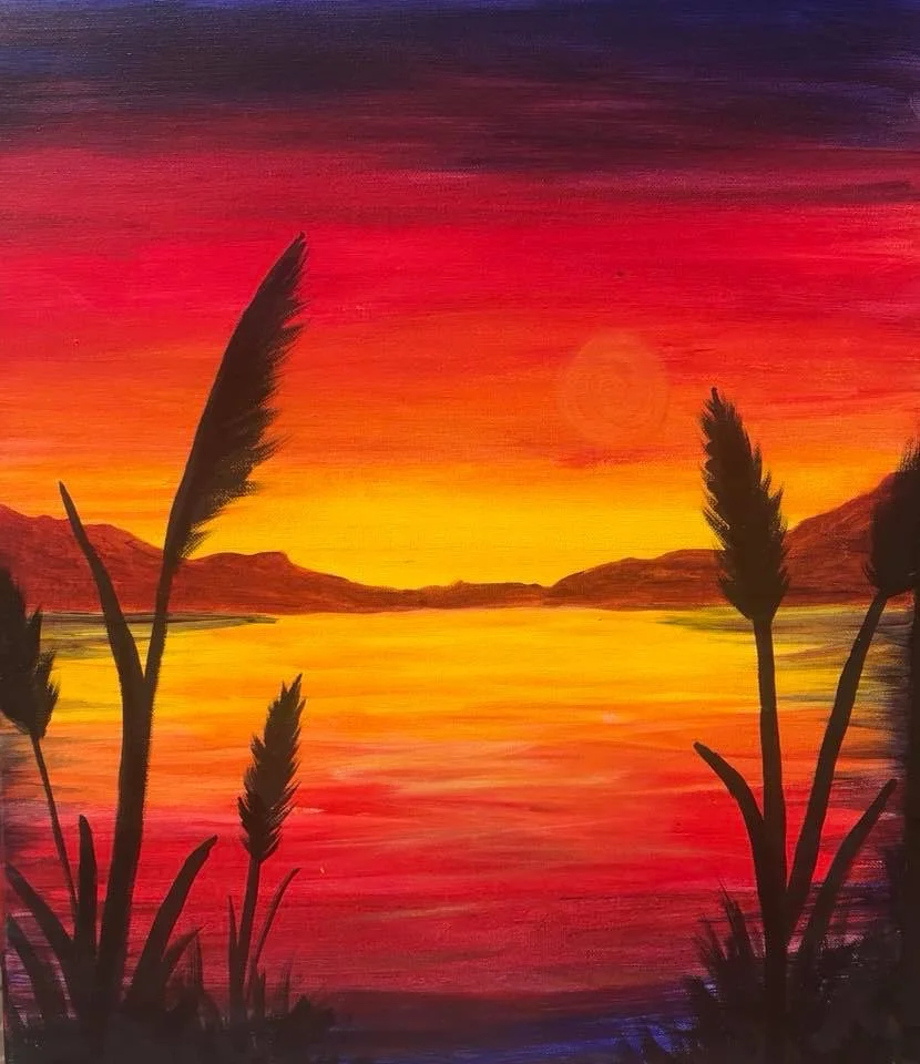 Sunset night painting Painting Art & Collectibles etna.com.pe