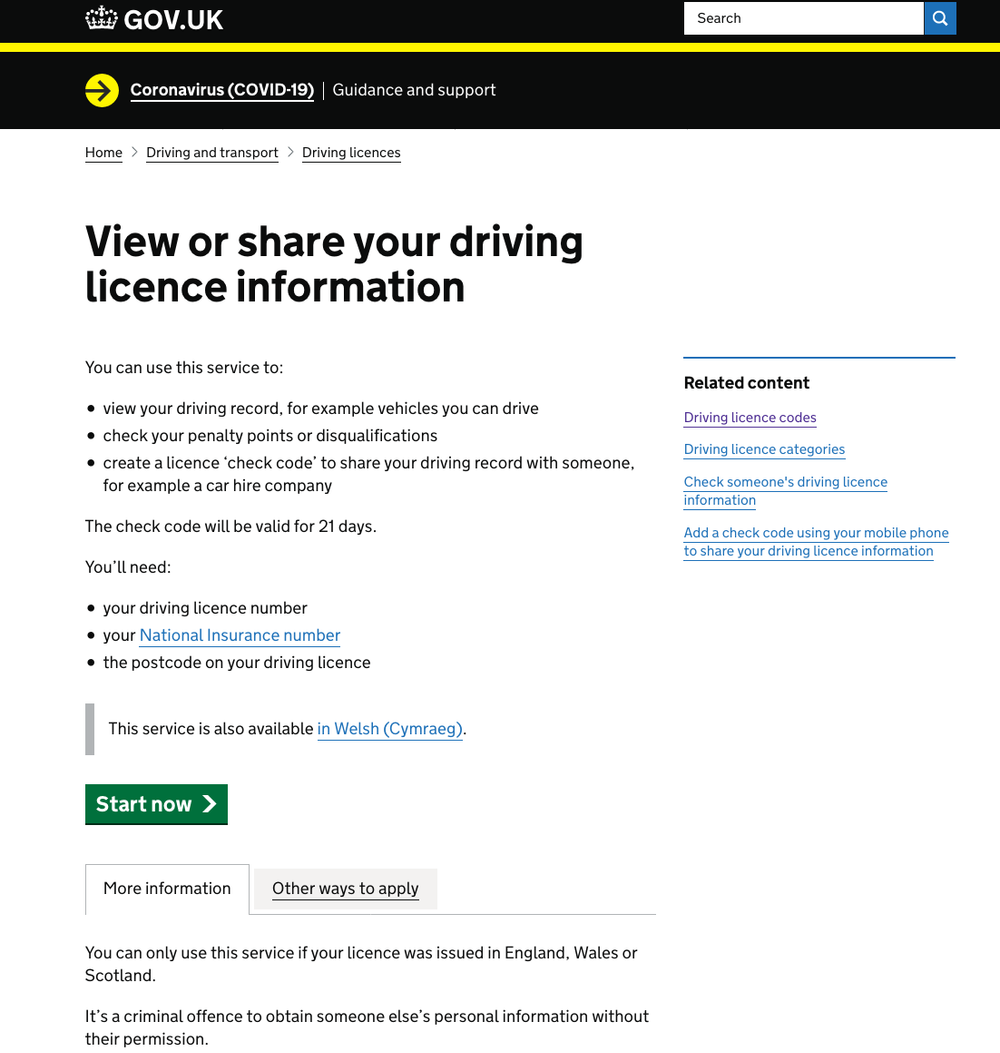 How To Generate A DVLA Check Code