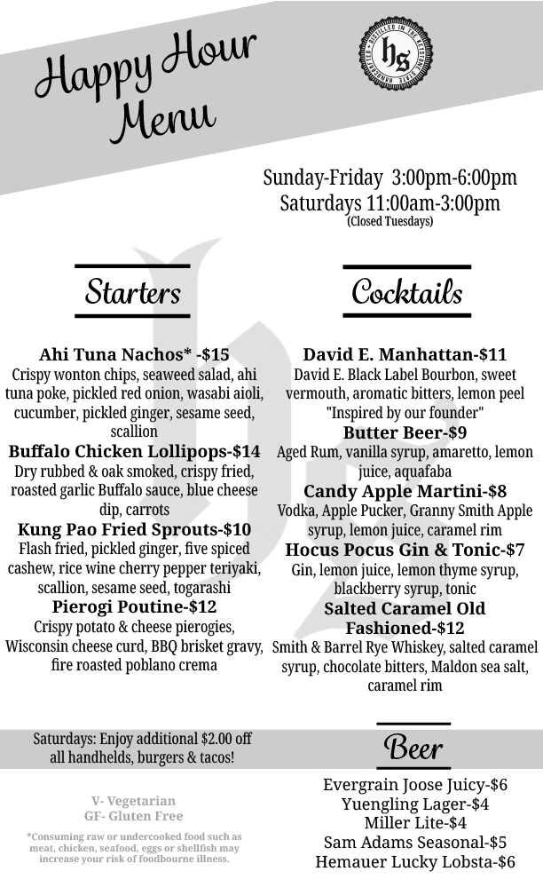 our Menus — Hidden Still Spirits
