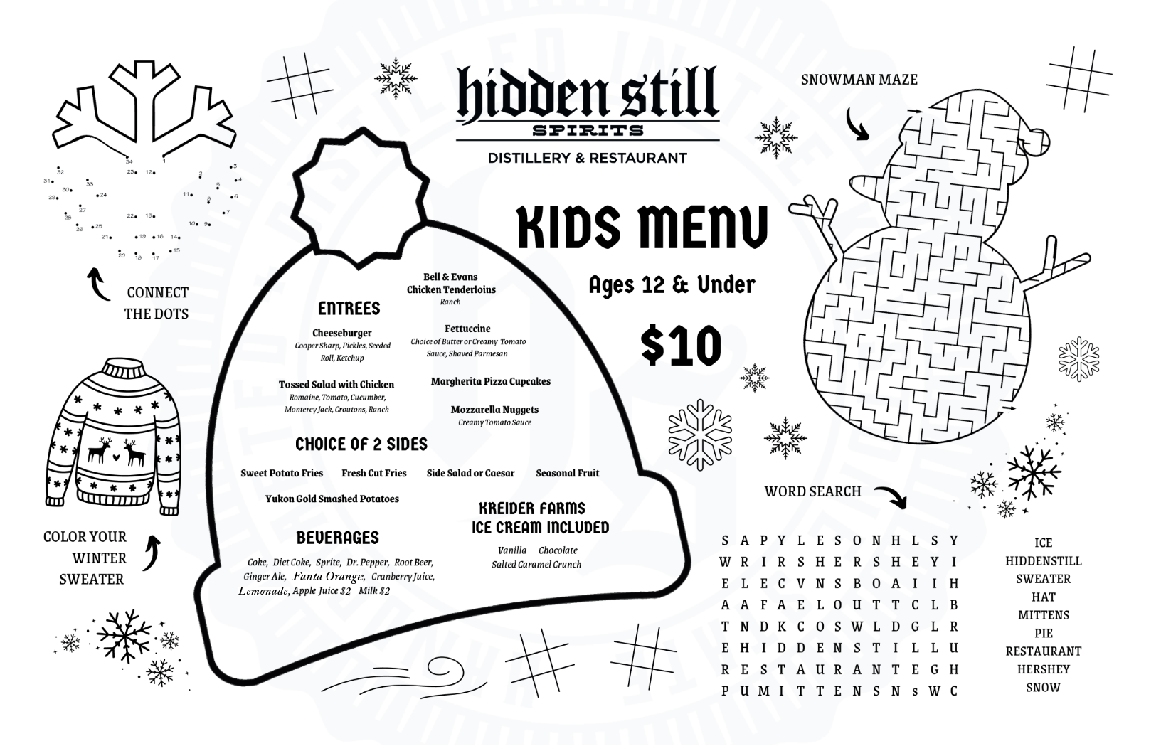 our mENUS — Hidden Still Spirits