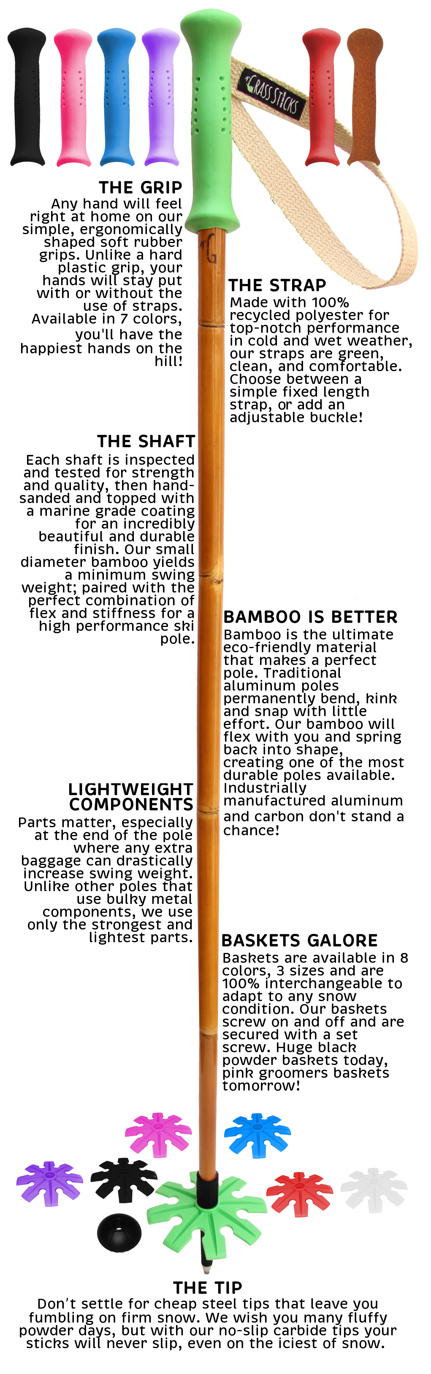 Grass Sticks: Bamboo Ski Poles and SUP Paddles-Ski Poles | The OG Grass ...