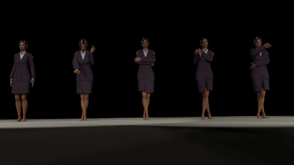 Business Woman Scene Multiple Rigging CGI Render 36 — photations