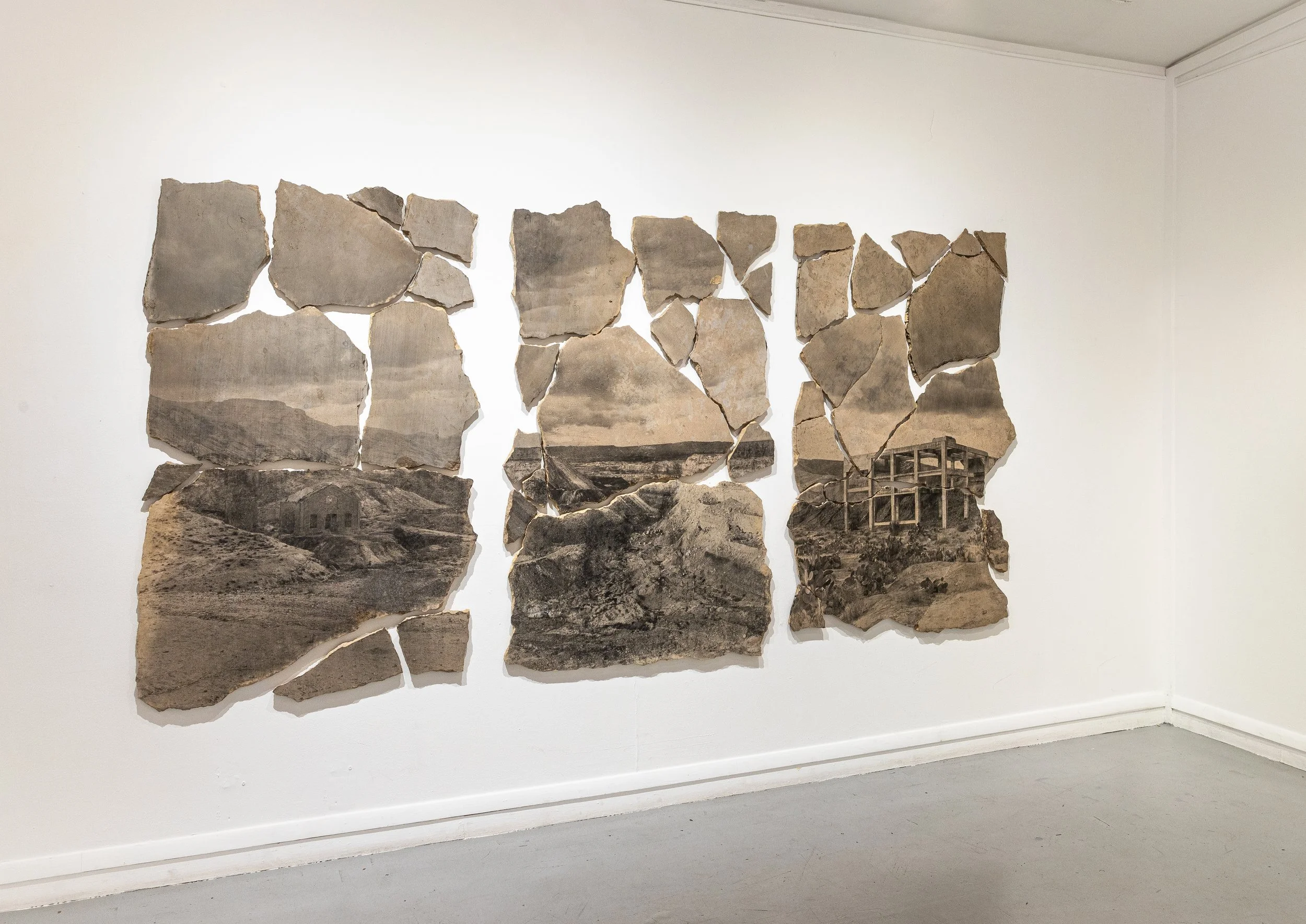 Triptyque sur fragments de pierre calcaire — Amélie Labourdette