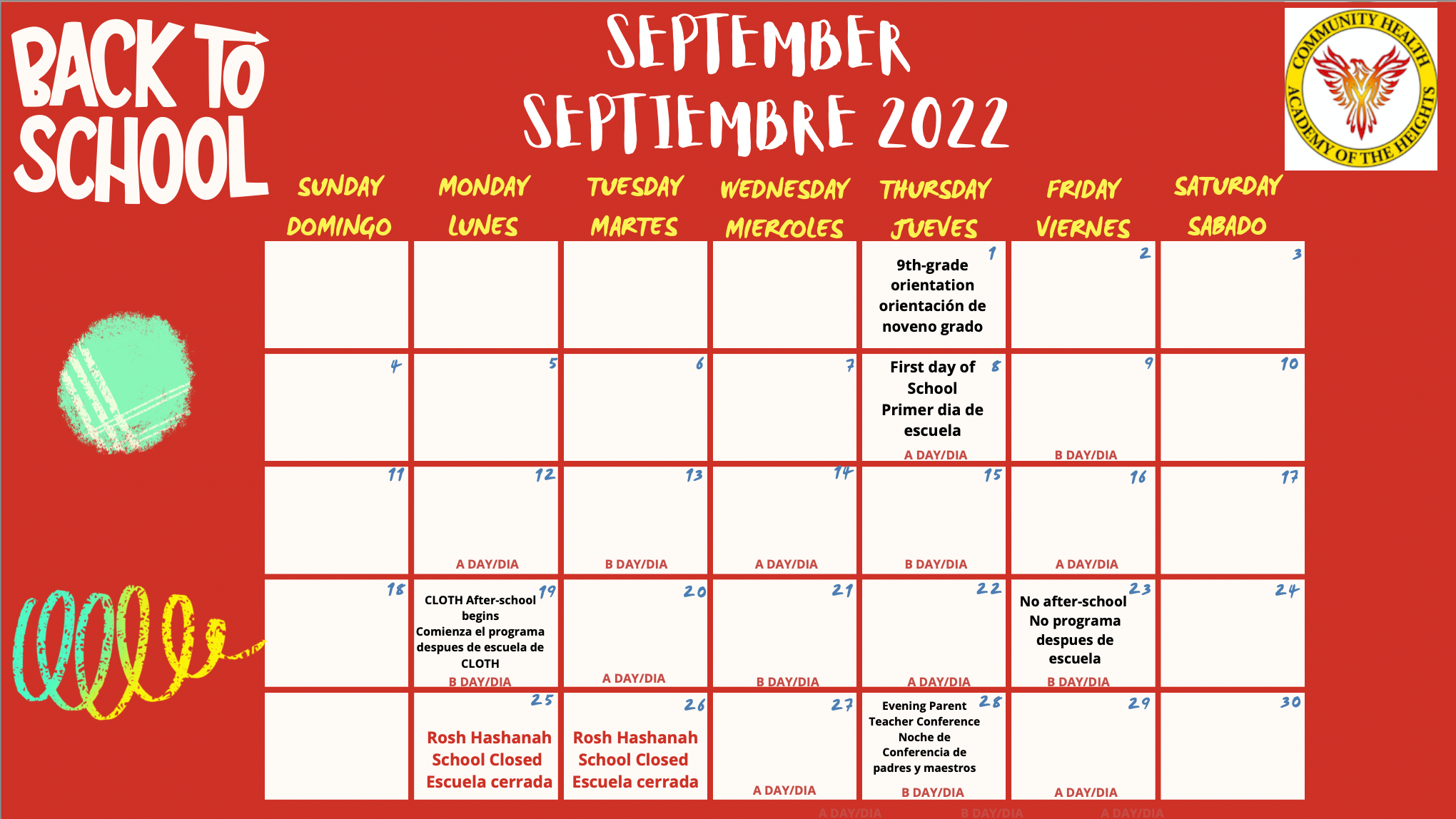 Calendar — The Community Health Academy of the Heights