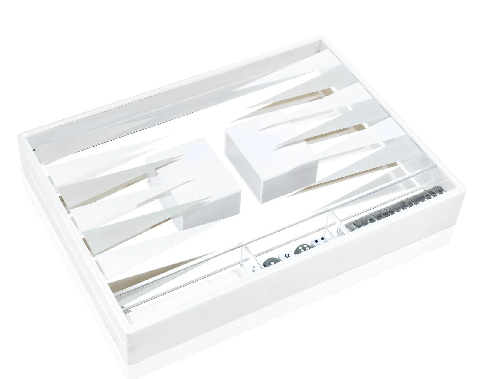 Lucite Backgammon Set Gold Black Or Silver — The Doily Lady