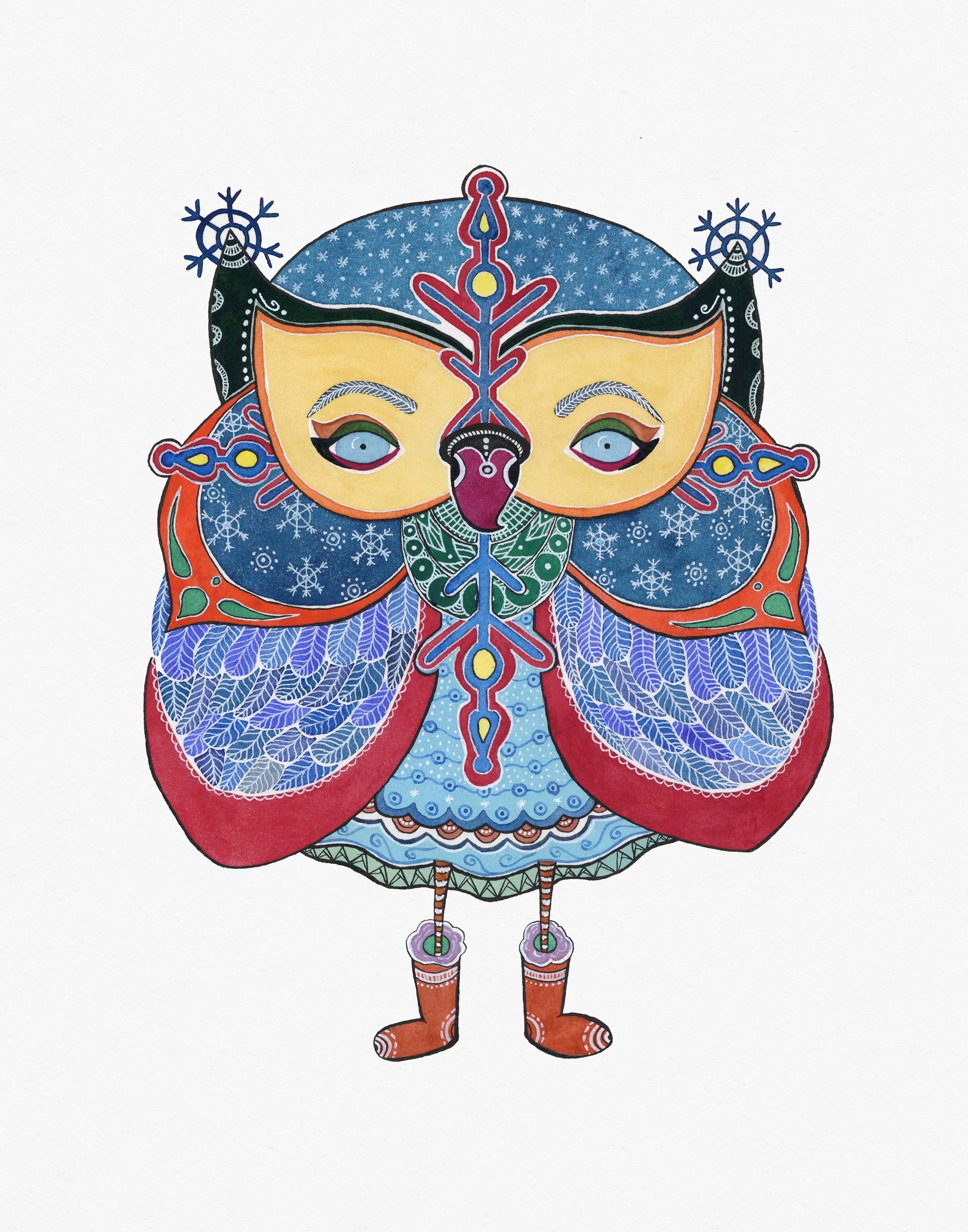 Mermaid Owl Print — EVE DEVORE