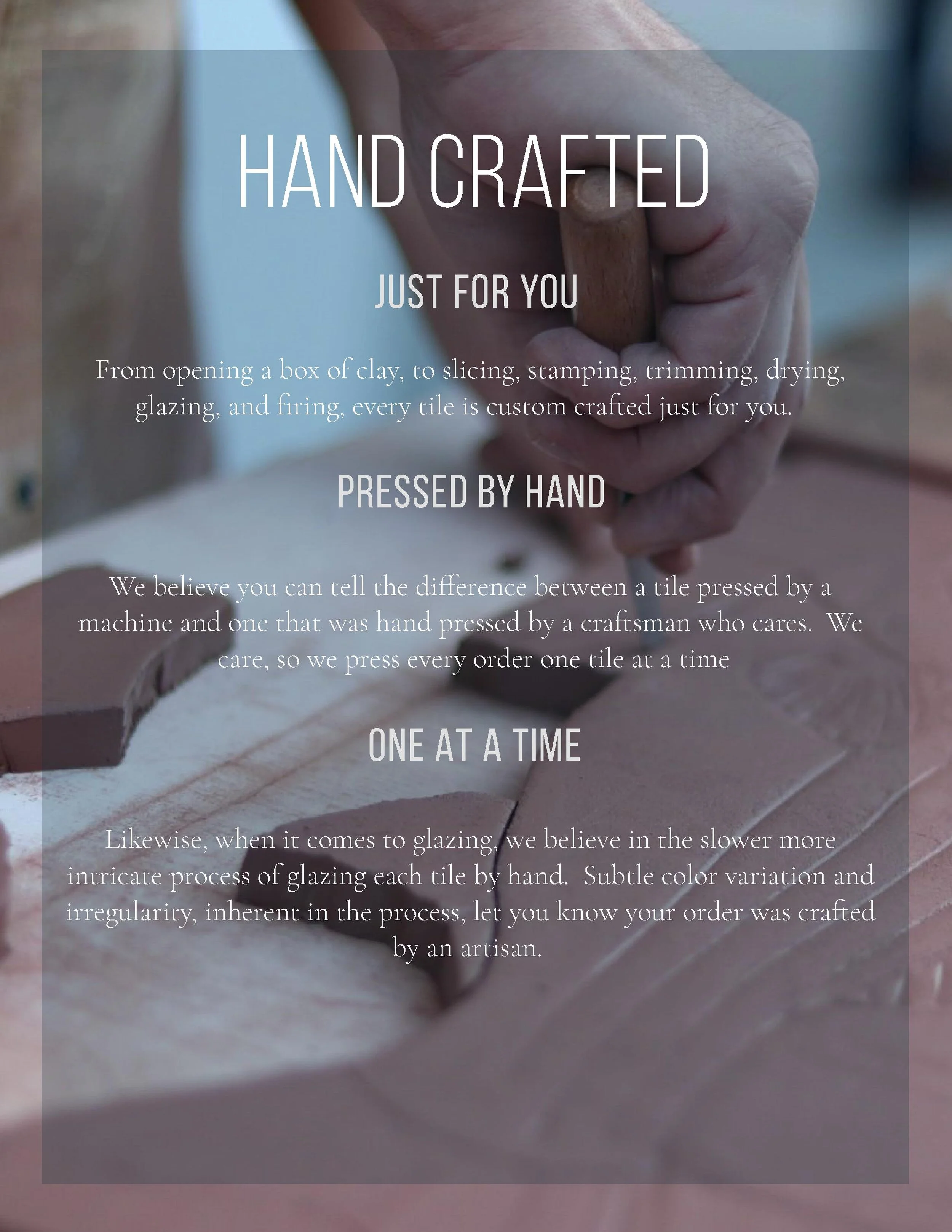 Handcrafted Tile. Made in Connecticut.