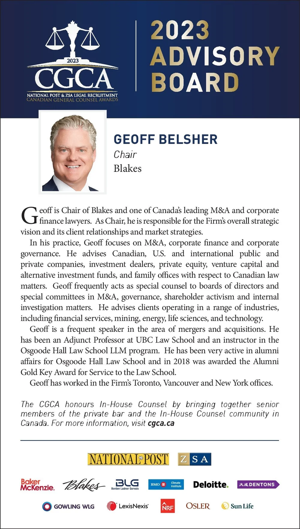 2023 CGCA Advisory Board | Geoff Belsher, Blakes — Canadian General ...