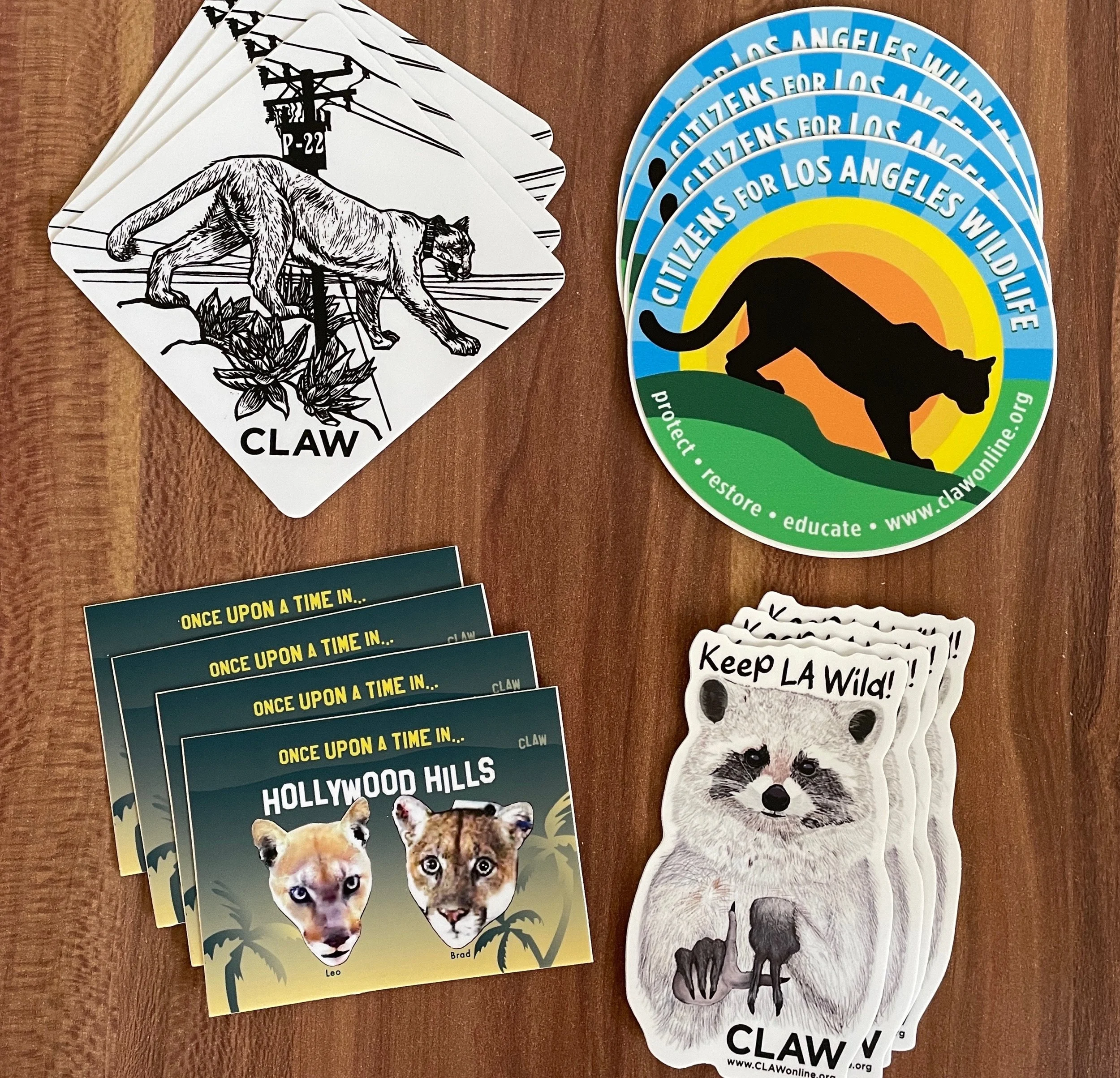 Four CLAW Stickers — Citizens for Los Angeles Wildlife
