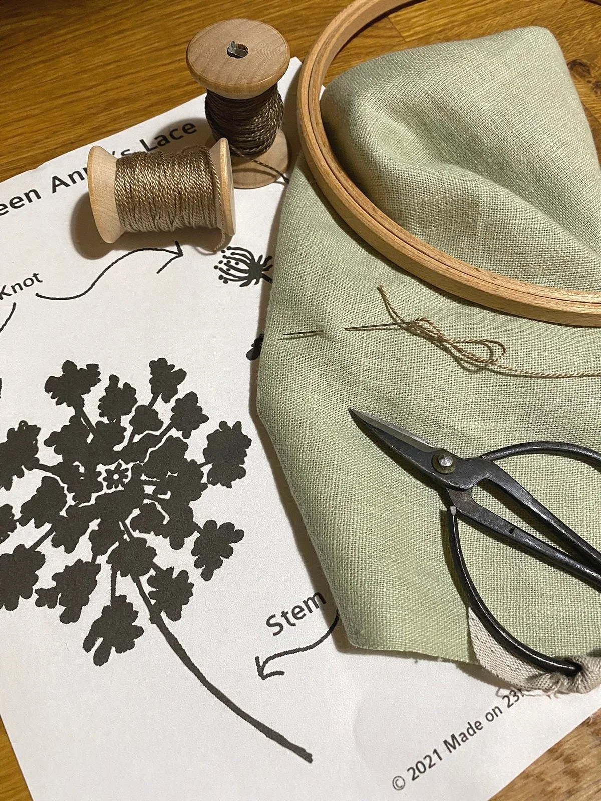 Queen Anne's Lace & Embroidery Pattern — Made on 23rd