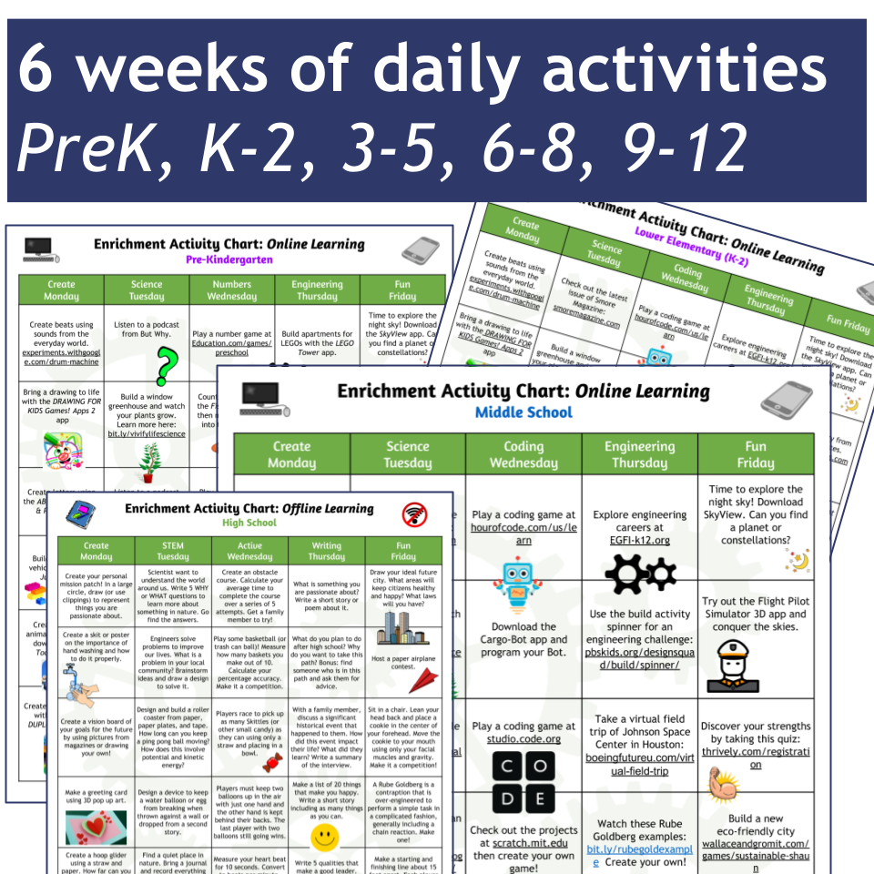 STEM Summer Activity Calendar: Fun with Math, Science, and Engineering ...