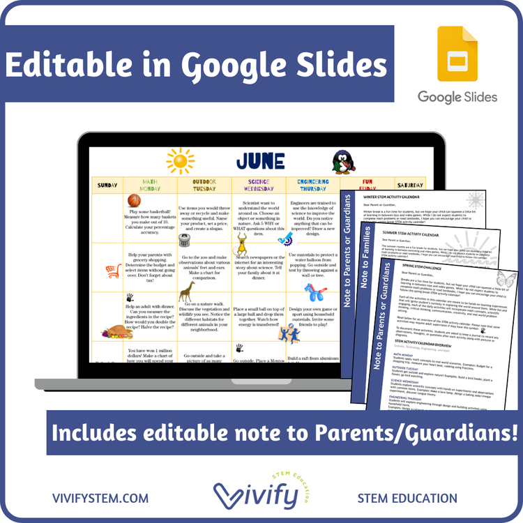 STEM Summer Activity Calendar: Fun with Math, Science, and Engineering ...