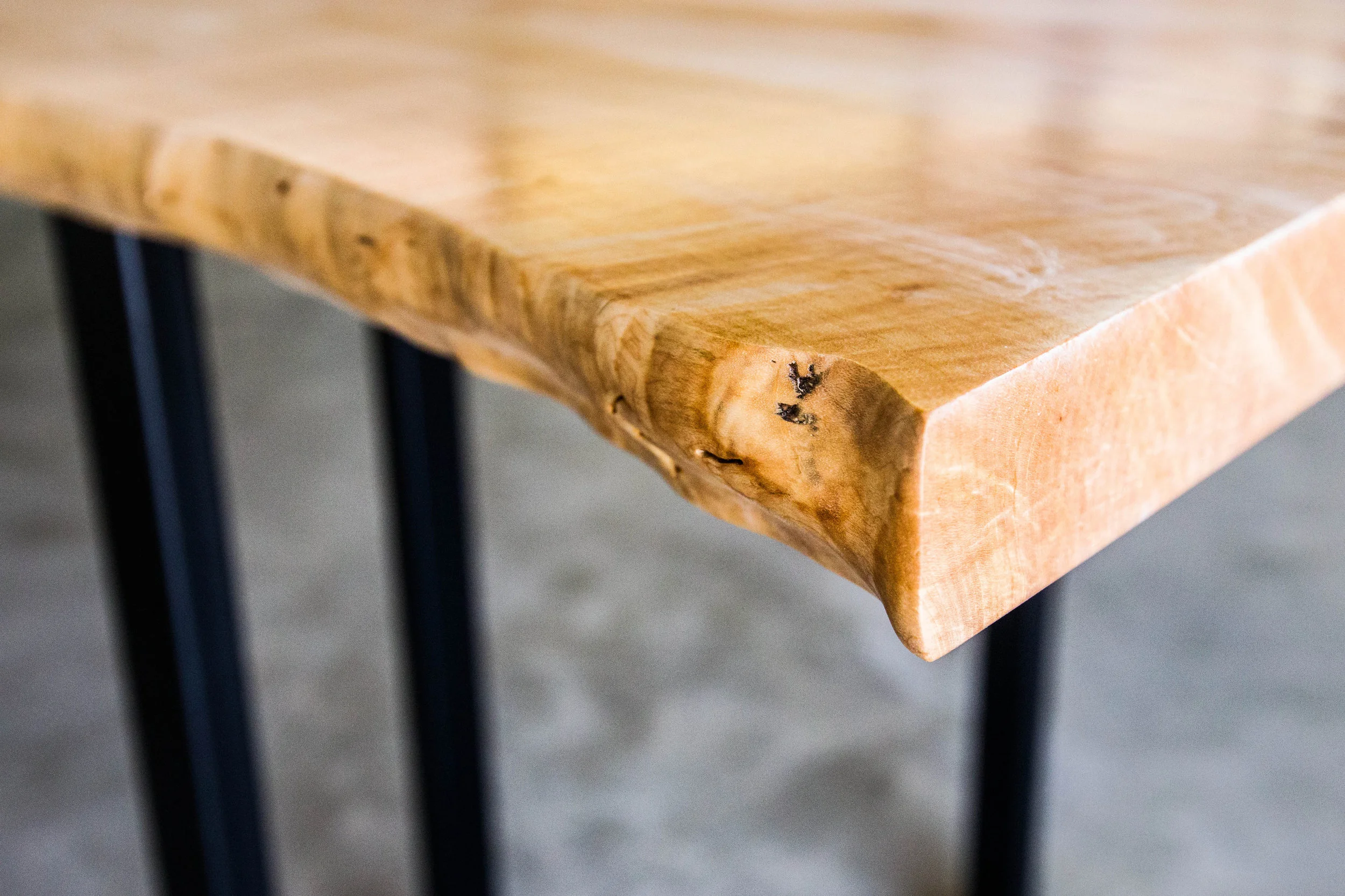 Modern Maple Live Edge Dining Table — Hardwood Reclamation